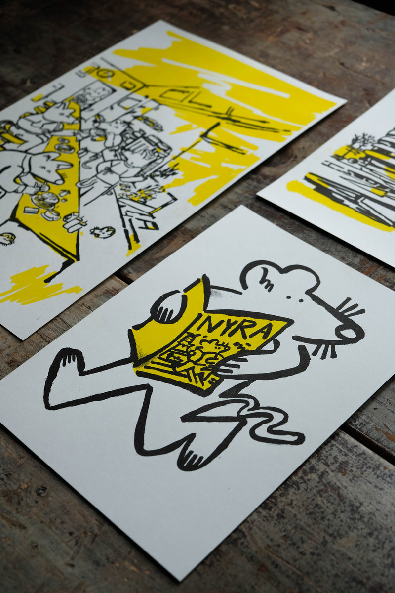 "Reading Rat" Risograph Print – New York Review of Architecture