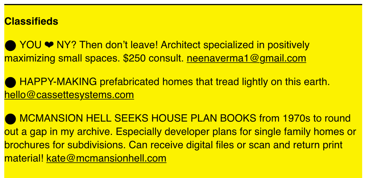 Classified Advertisement (Digital) – New York Review of Architecture